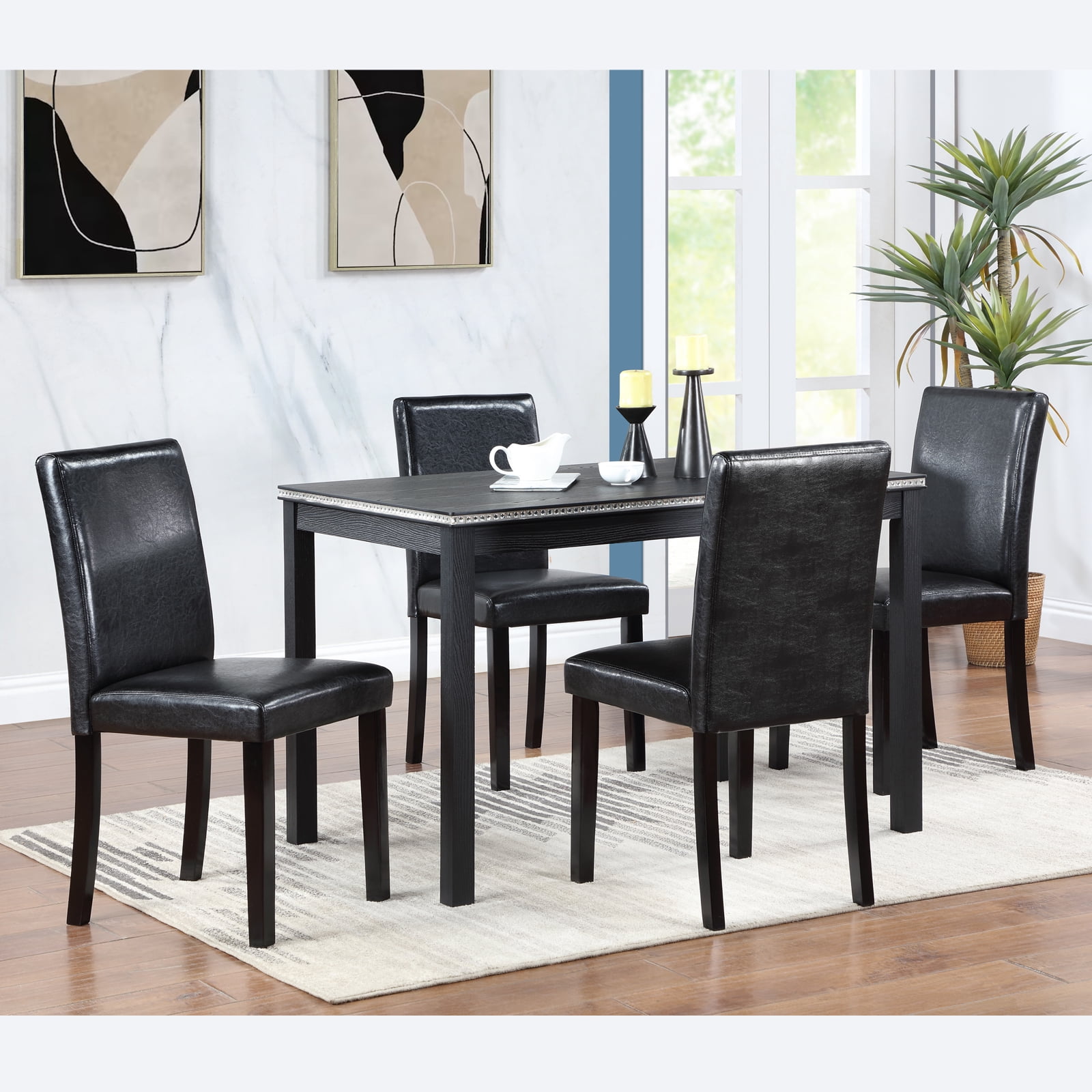 DeeHome Wooden Dining Rectangular Table, Kitchen Table for Small Space ...