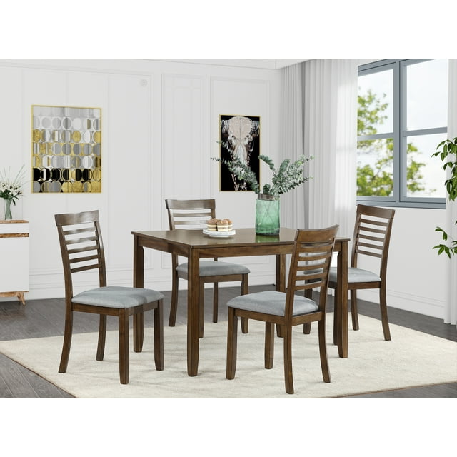 DeeHome Wooden Dining Rectangular Table set for 4,Kitchen Dining Table ...