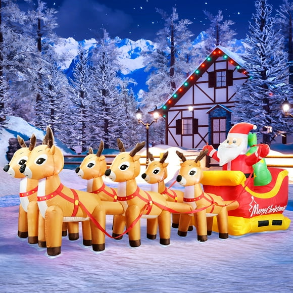 Santa Sleigh Reindeer