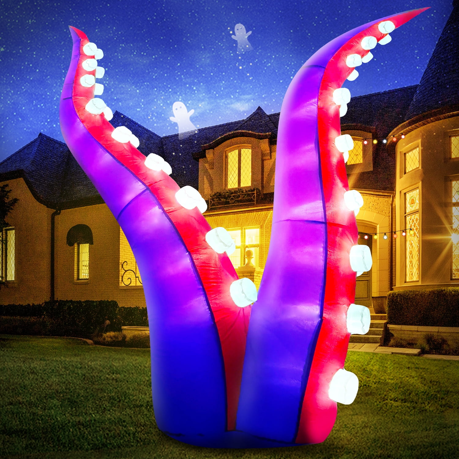 DeeKom 6FT Halloween Inflatable Octopus Tentacles Decoration with 36 ...
