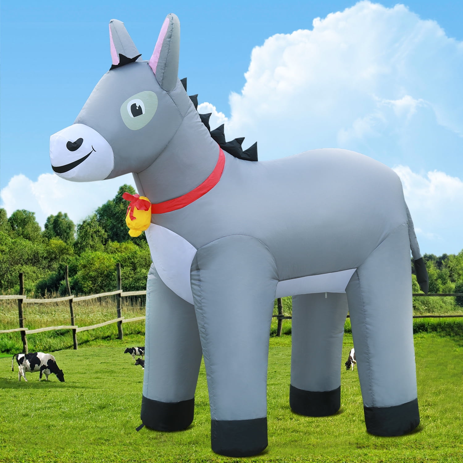 DeeKom 6ft Christmas Inflatable Donkey Decorations, Blow Up Cute Animal ...