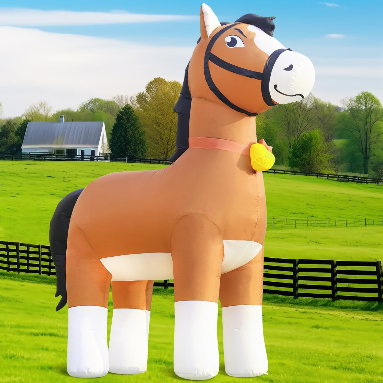 DeeKom Prelit Yard Inflatable, Horse Decoration, 9' - Walmart.com