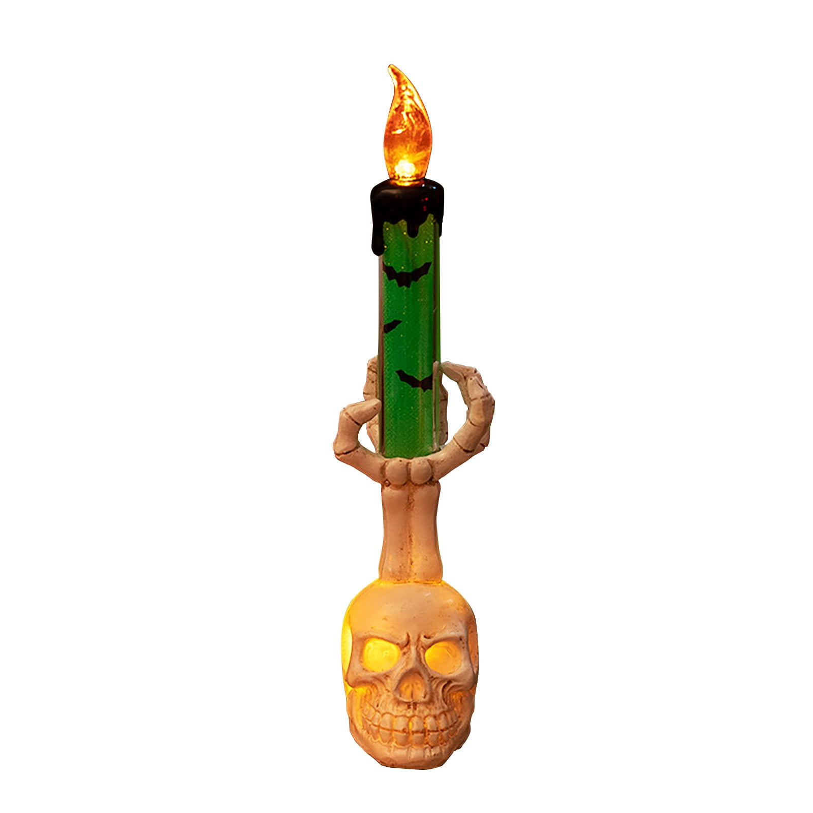 Deeceymbur 2024 New Halloween Decoration Single Skull Candle Macabre ...