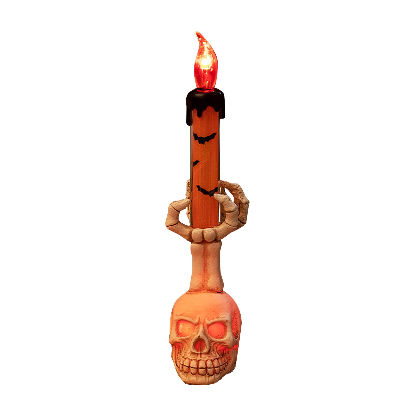 Deeceymbur 2024 New Halloween Decoration Single Skull Candle Macabre ...