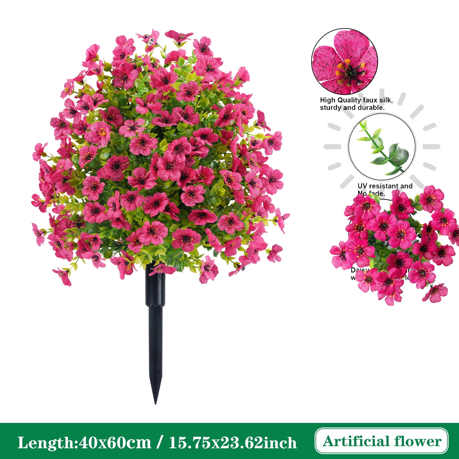 Deeceymbur 23.6in Artificial Violet Ball Topiary Trees with Ground ...