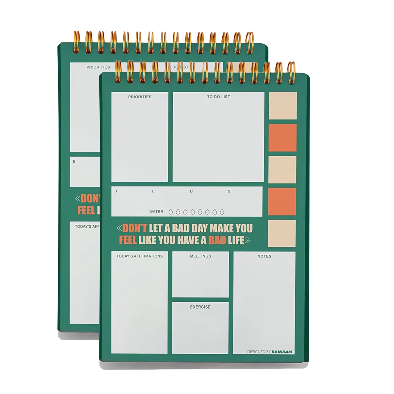 Deeceymbur 2PCS Daily to Do List Planner A5 Daily Planner Notebook ...