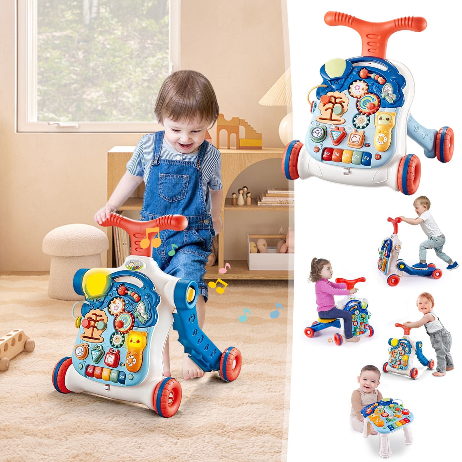 Deeceymbur 3-in-1 Baby Walker & Activity Center - Learn to Walk & Stand ...