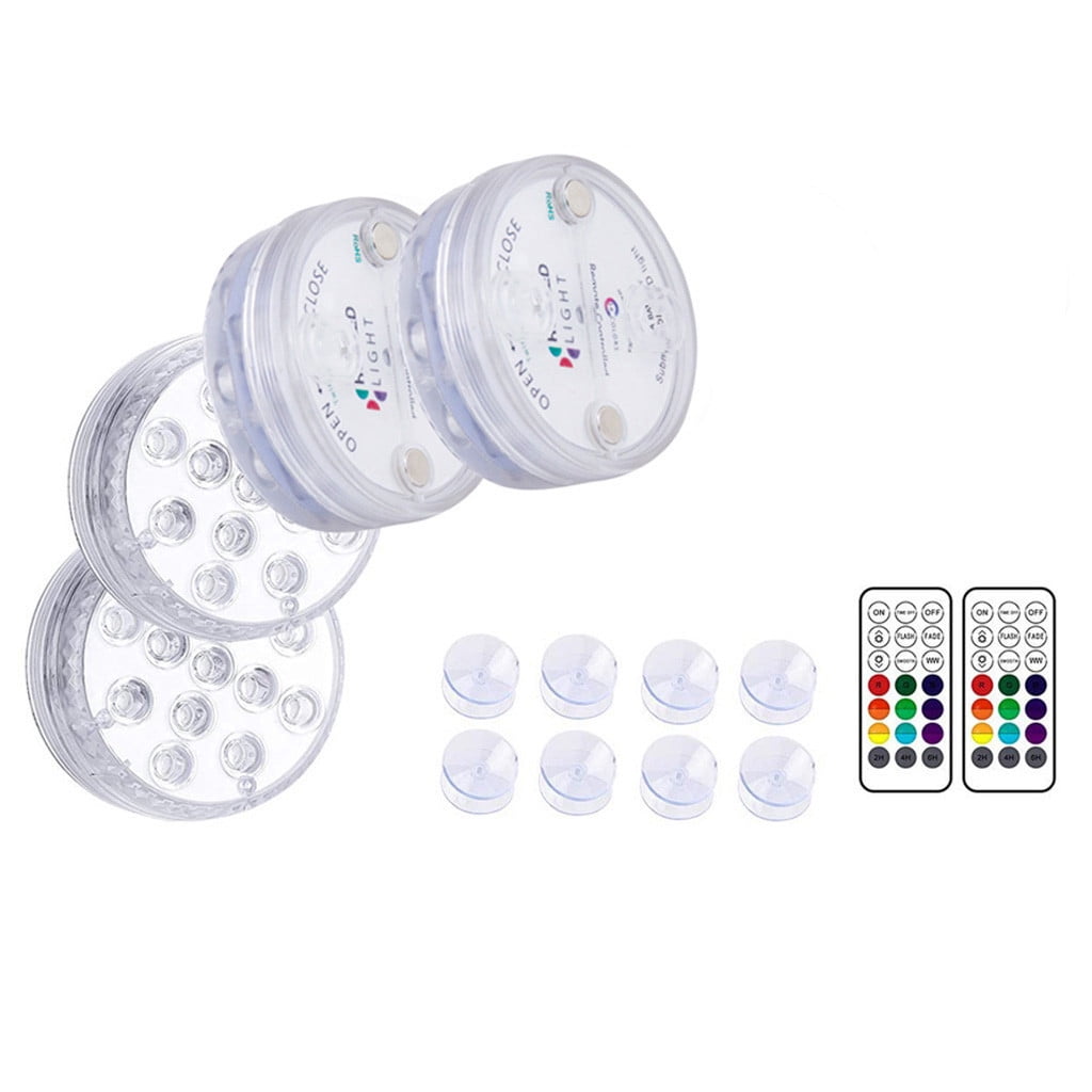 Deeceymbur 4 PCS Mini Submersible LED Lights Submersible LED Lights ...