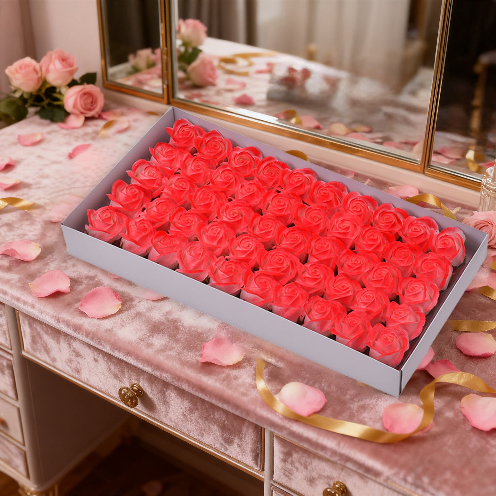 Deeceymbur 50PCS Soap Rose Flowers Gift Set for Romantic Bath Handmade ...