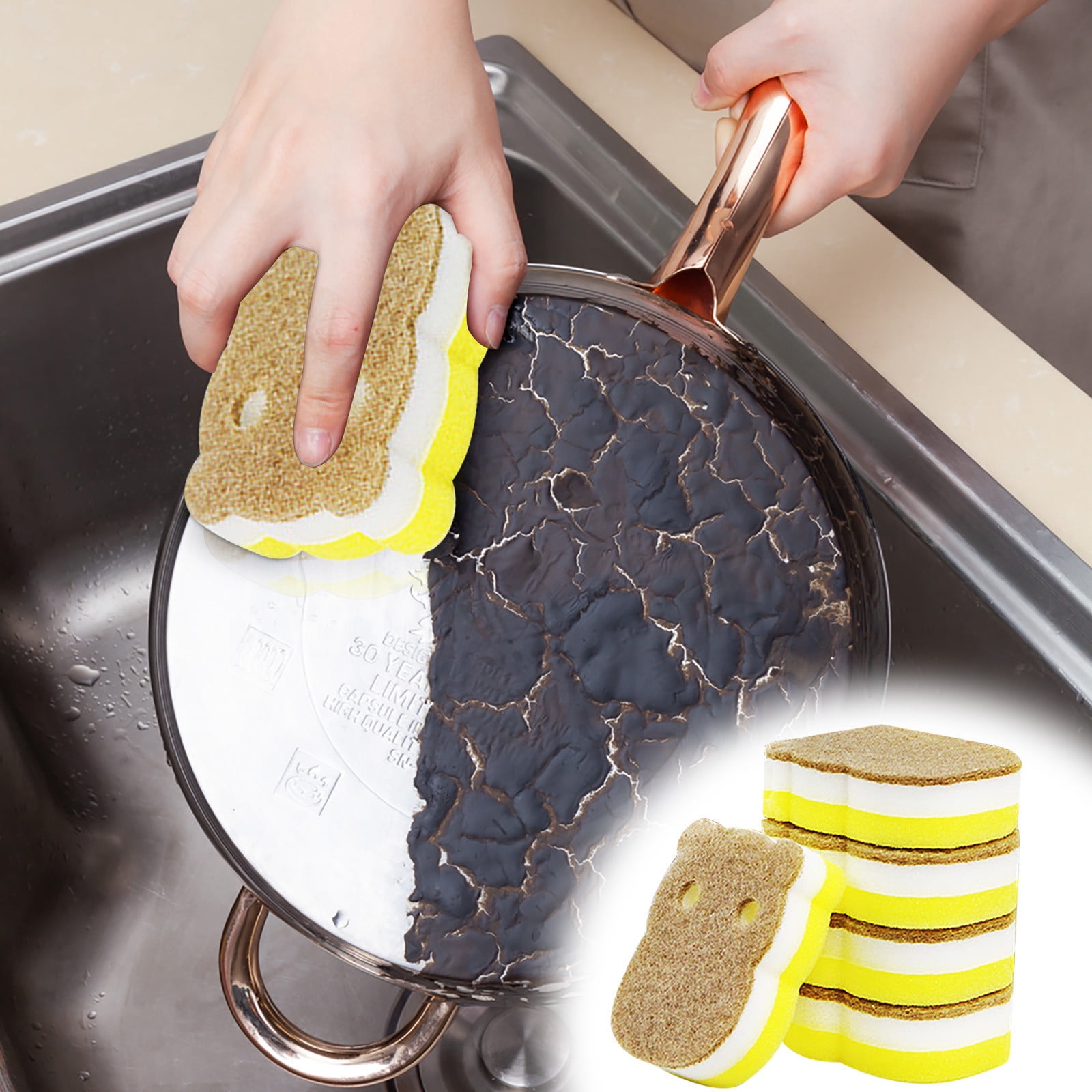 Deeceymbur 5pc Dishwashing Wood Pulp Cotton Rags Dishwashing Grease ...