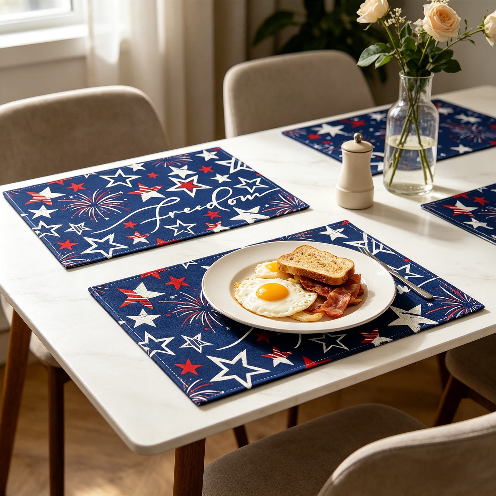 Deeceymbur American Independence Day Placemats Heat Resistant Reusable ...