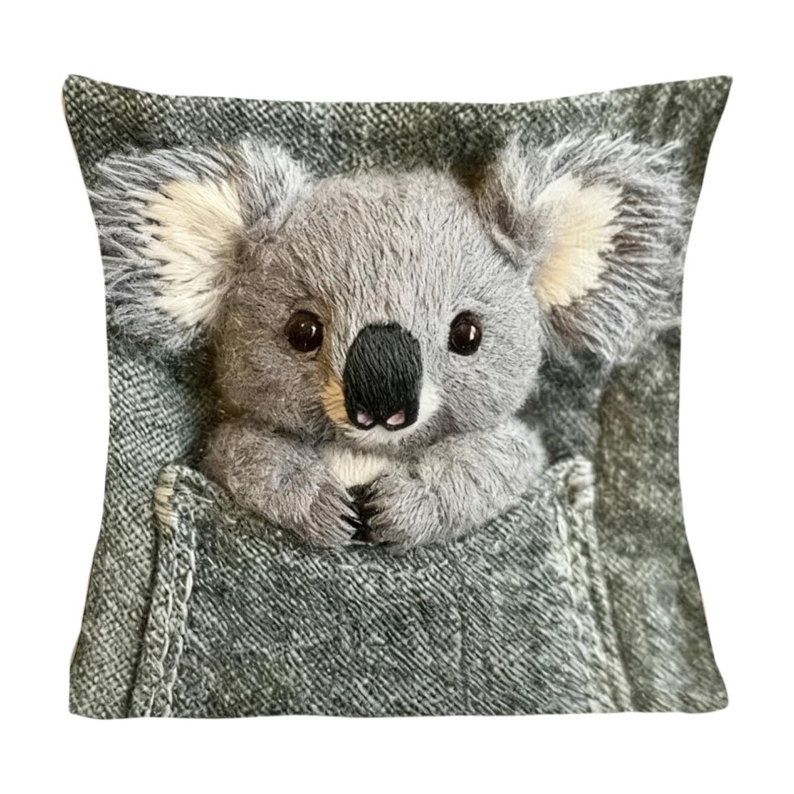 Deeceymbur Animal Print Plush Pillow Cover Soft Short Pile Fabric for ...