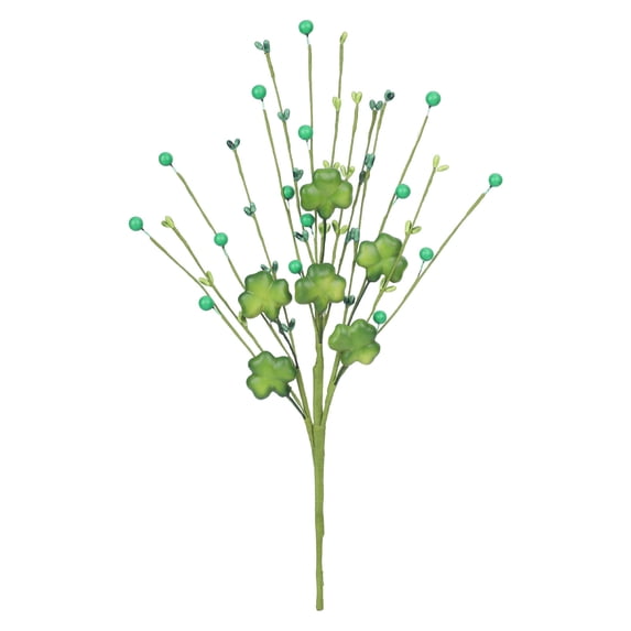 Deeceymbur Artificial Green Shamrocks Flower Arrangement Plastic Vase ...