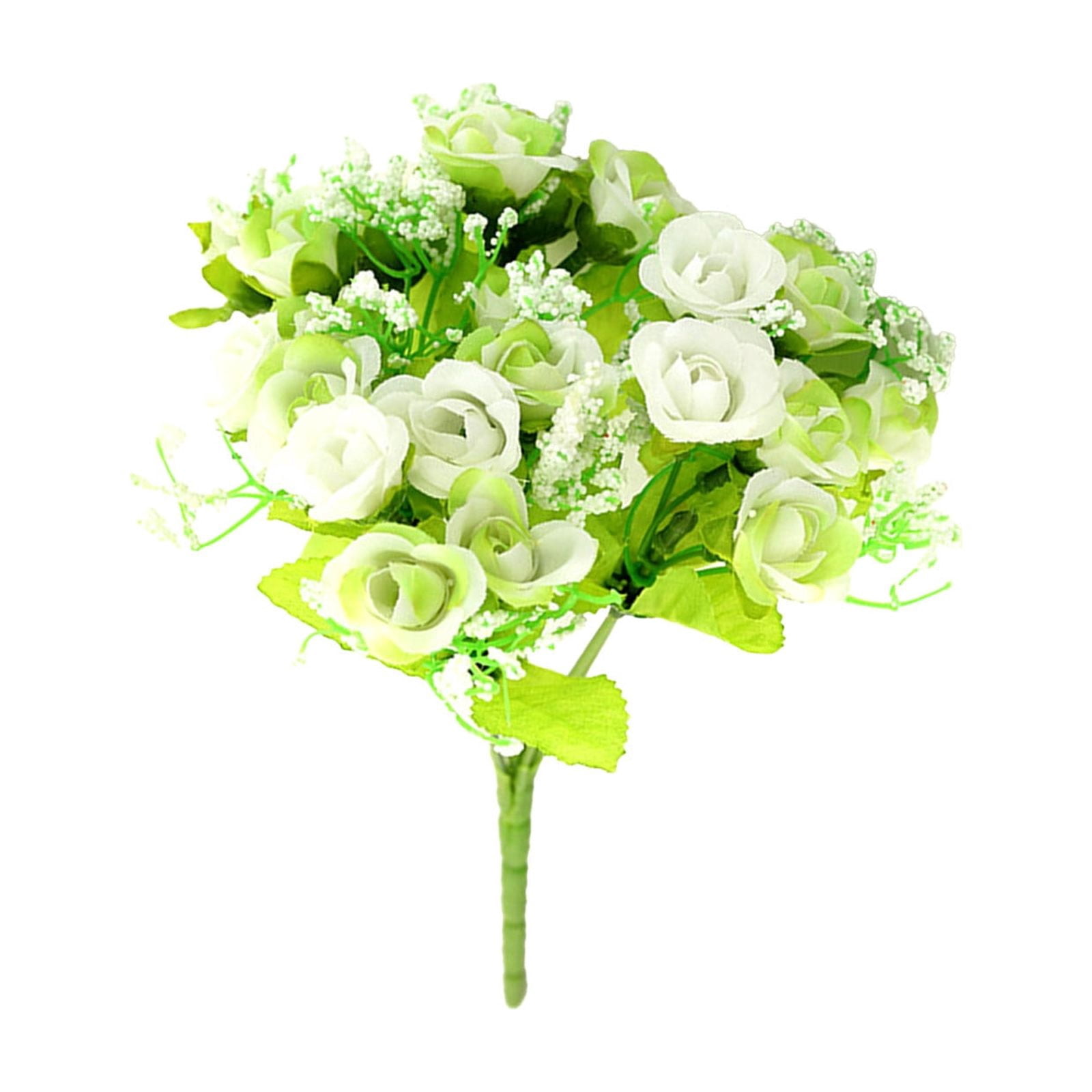 Deeceymbur Artificial Rose Decor Bouquet Silk Flower Arrangement ...