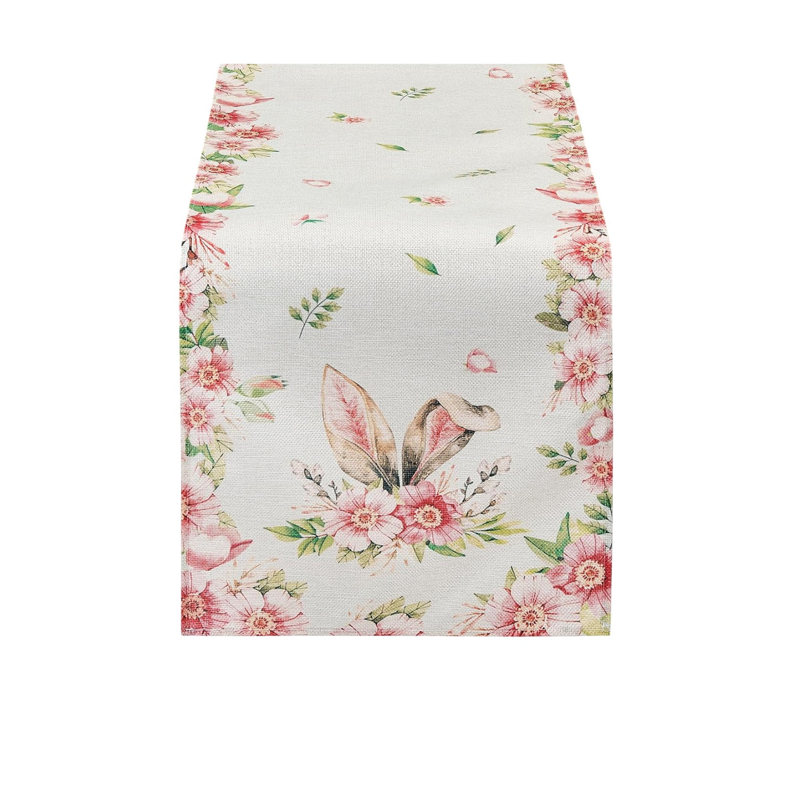 Deeceymbur Bunny Ear Themed Table Runner Linen Printed Easter ...