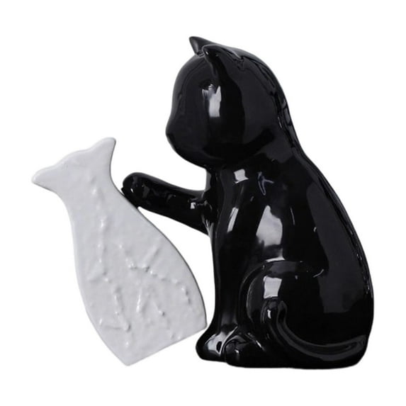 Deeceymbur Ceramic Vase Black Home Decor Living Room Decor 9 Inch Vase ...