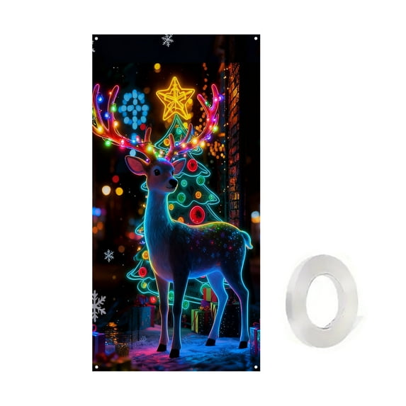 Deeceymbur Christmas Door Cover Hanging Decoration Fabric Tapestry for ...