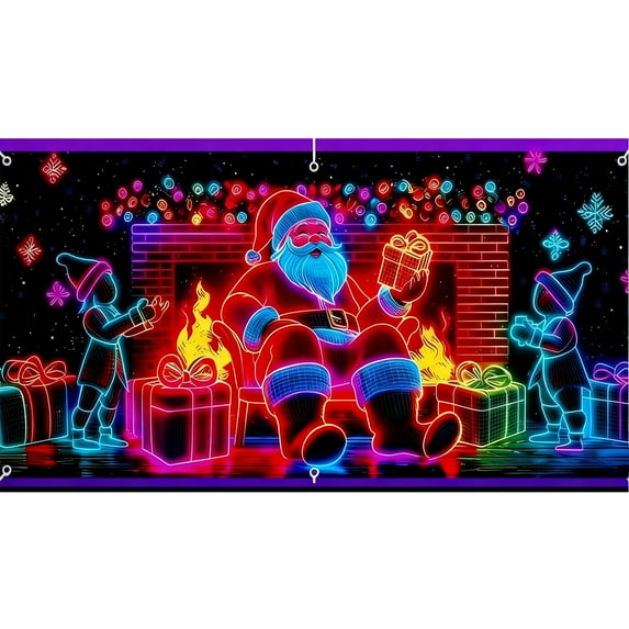 Deeceymbur Christmas Garage Door Banners Background Cloth Decoration ...