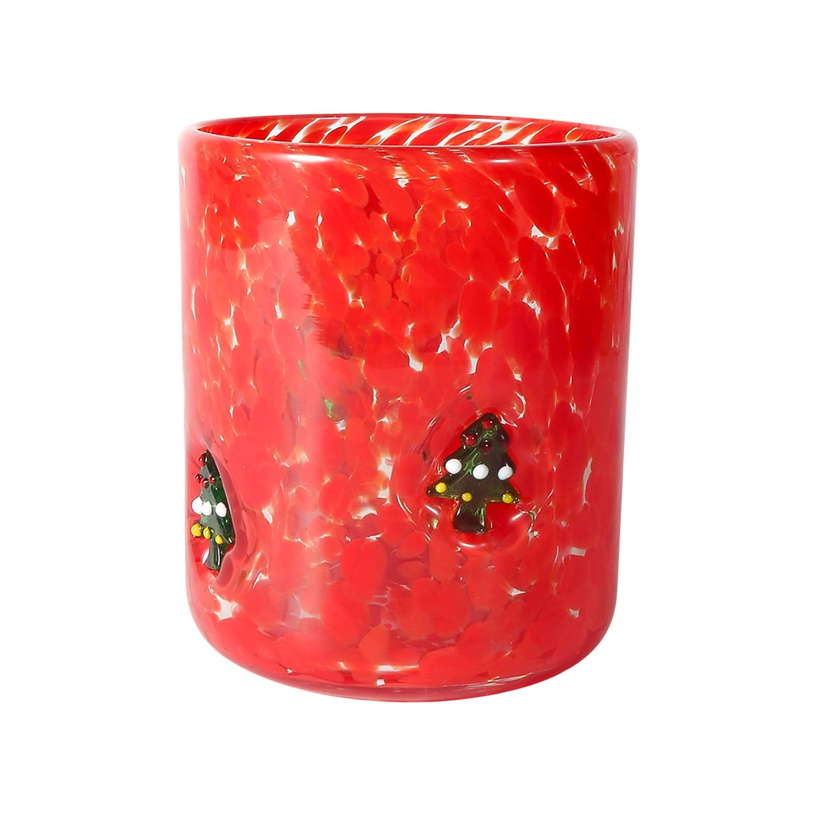 Deeceymbur Christmas Polka Dot Glass Cup Holiday Designs for Festive ...