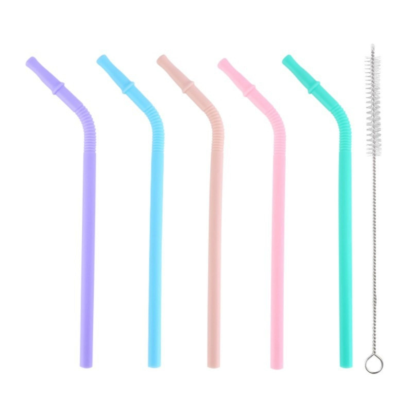Deeceymbur Disposable Plastic Drinking Straws Flexible Plastic Straws 1 ...