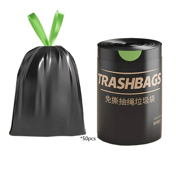 Deeceymbur Drawstring Trash Bags 50 Count Strong Tall Kitchen Garbage ...