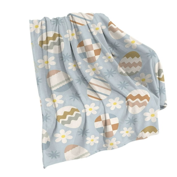 Deeceymbur Easter Blanket Bunny and Eggs Pattern Flannel Digital ...
