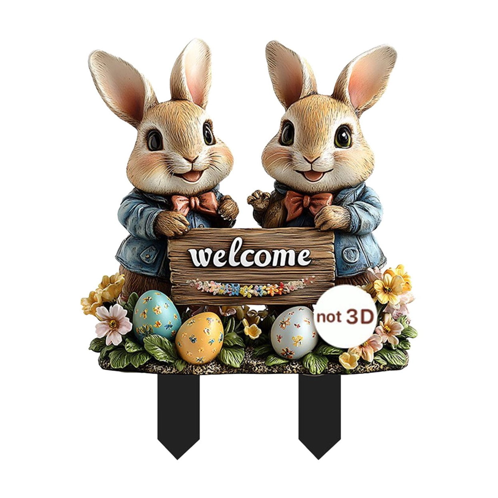 Deeceymbur Easter Decor Rabbit Ground Plug Garden Rabbit Decorations ...