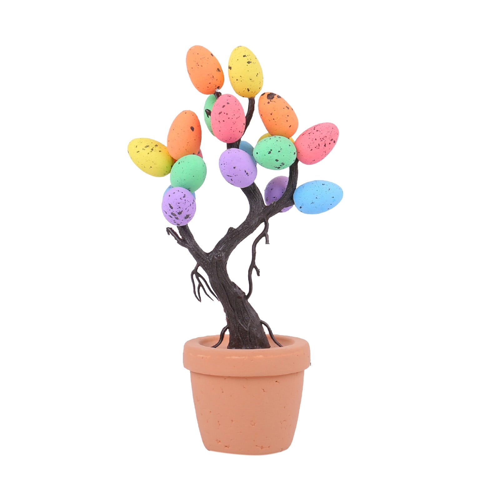 Deeceymbur Easter Egg Tree Potted Decoration Colorful Tabletop Ornament ...