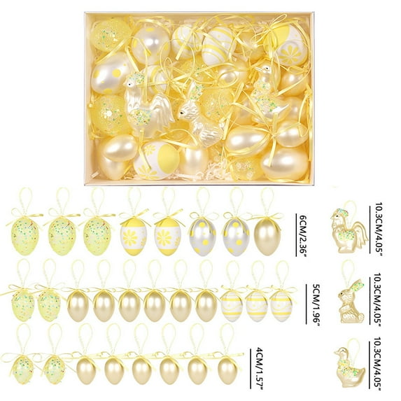 Deeceymbur Easter Hanging Ornaments Painted Rabbit Chick Easter Egg ...