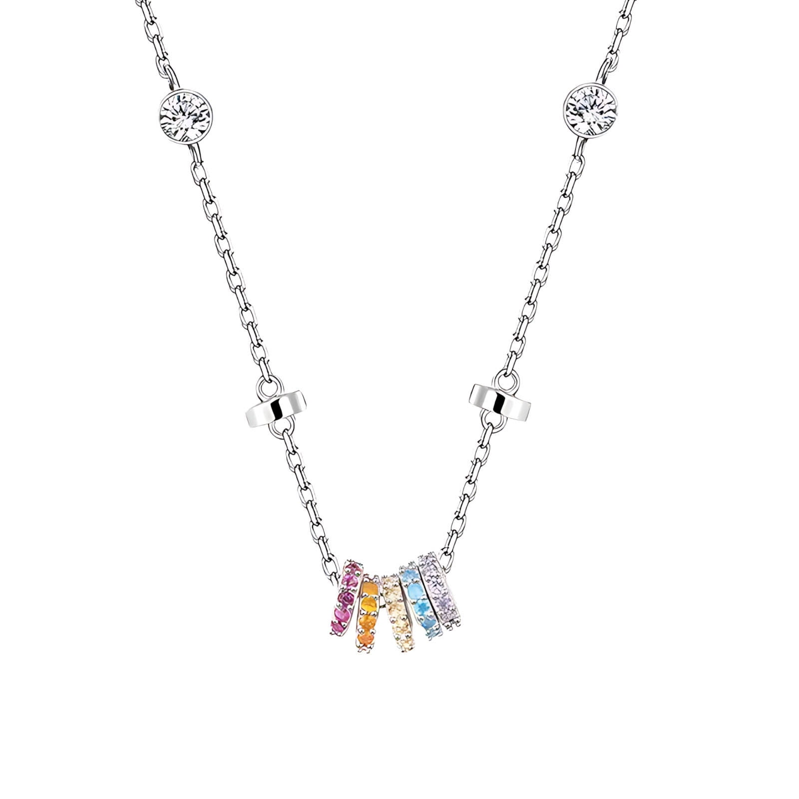 Deeceymbur Elegant Classic Style Necklace Colorful Circular Sweater ...