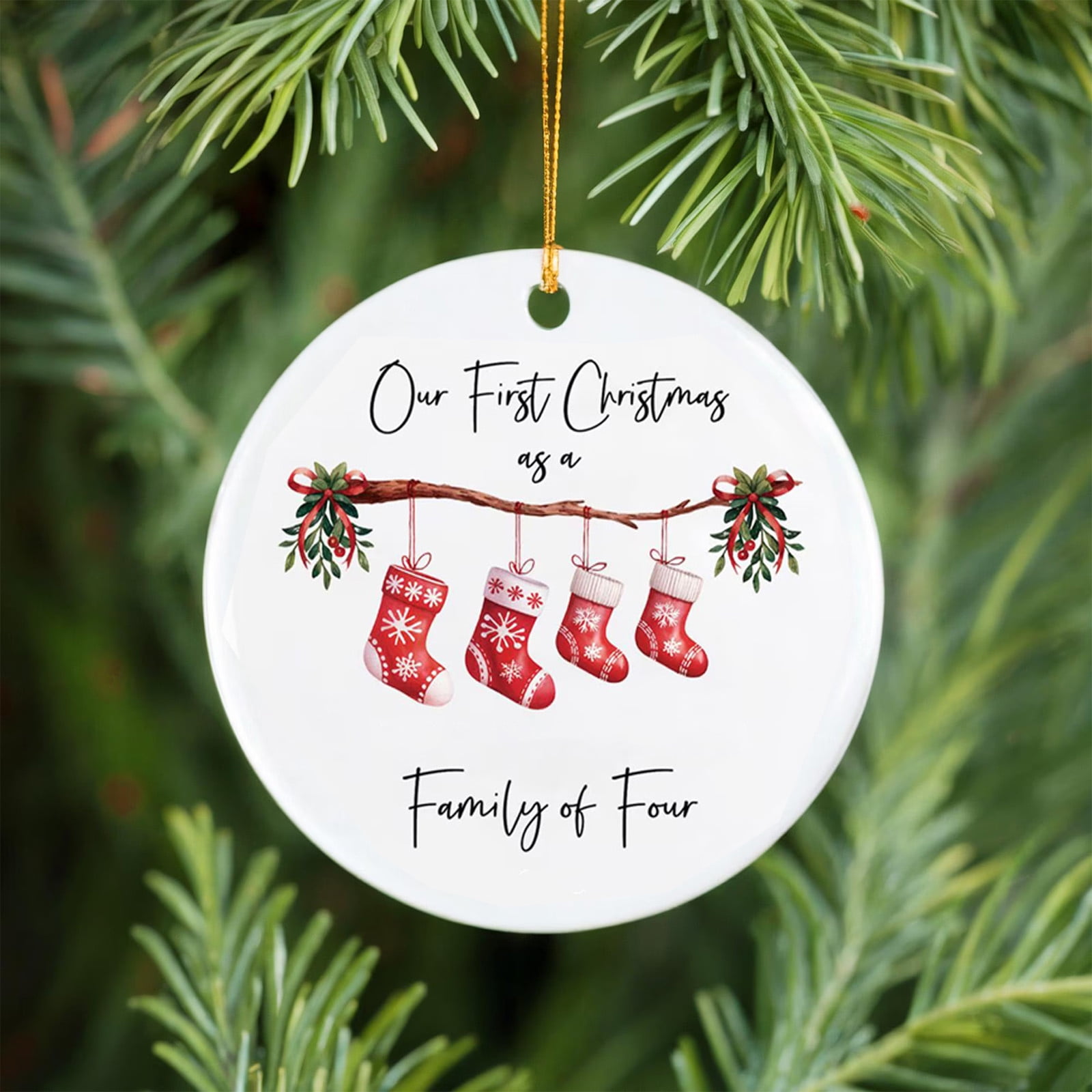 Deeceymbur Family Christmas Tree Ornament Personalized Decorative ...