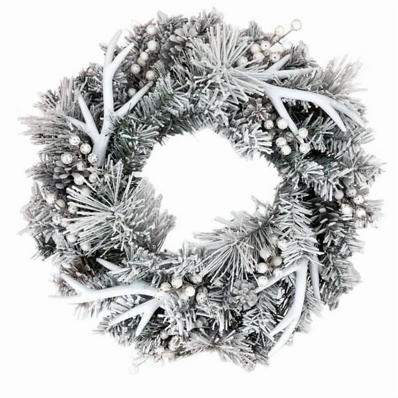 Deeceymbur Faux Antler and Berry Cedar Wreath Christmas Wall Door ...