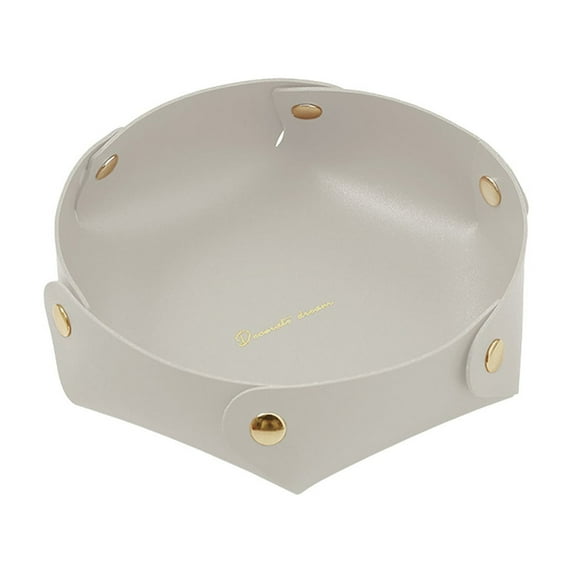 Deeceymbur Faux Leather Storage Tray Foldable Organizer Box for Desk ...