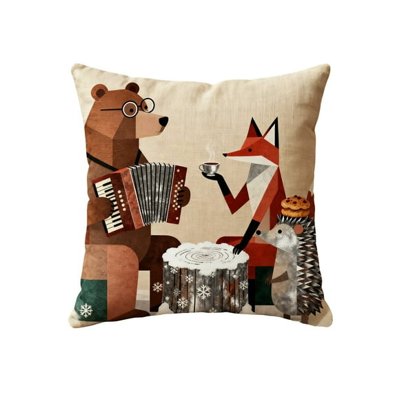 Deeceymbur Festive Christmas Decorative Linen Pillow Cover Graphic ...