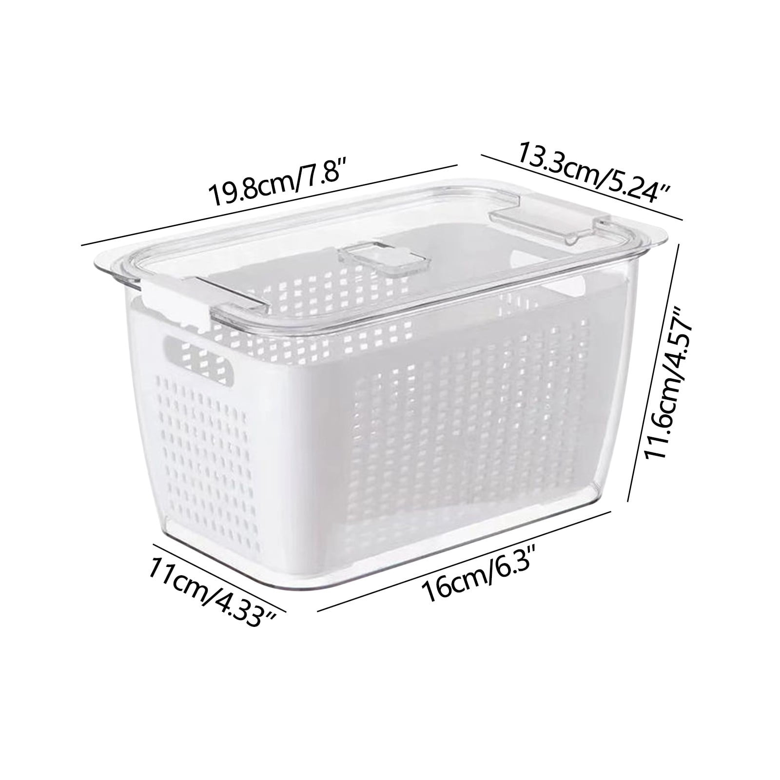 Deeceymbur Fruit Vegetable Storage Containers For Fridge Draining Fresh ...