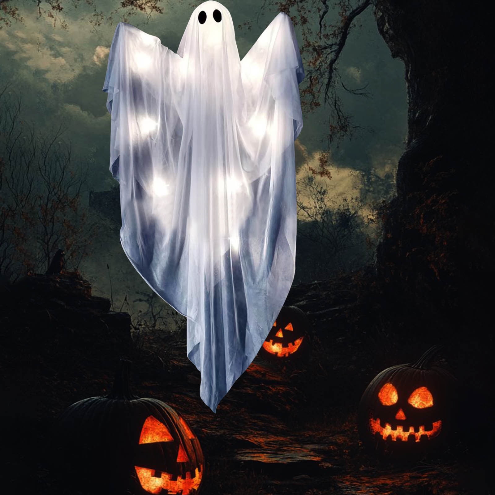 Deeceymbur Halloween Luminous Ghost Decoration Prop Colored Lights Room ...