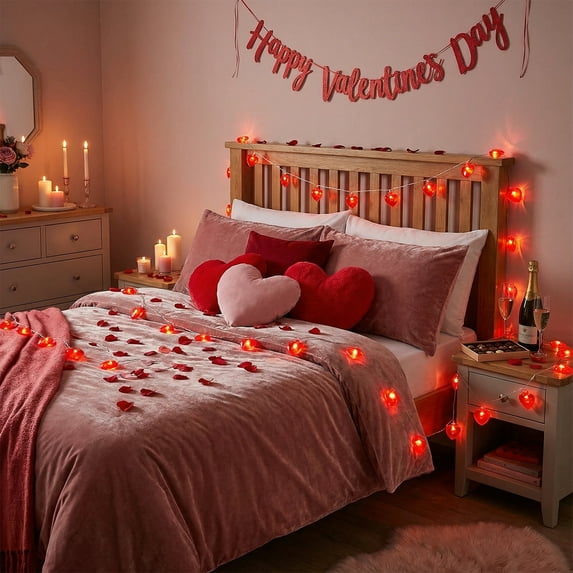 Deeceymbur Heart Shaped String Lights Battery Operated LED Fairy Lights ...