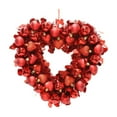 Deeceymbur Heart Shaped Wreath Decoration Red Plastic Floral ...