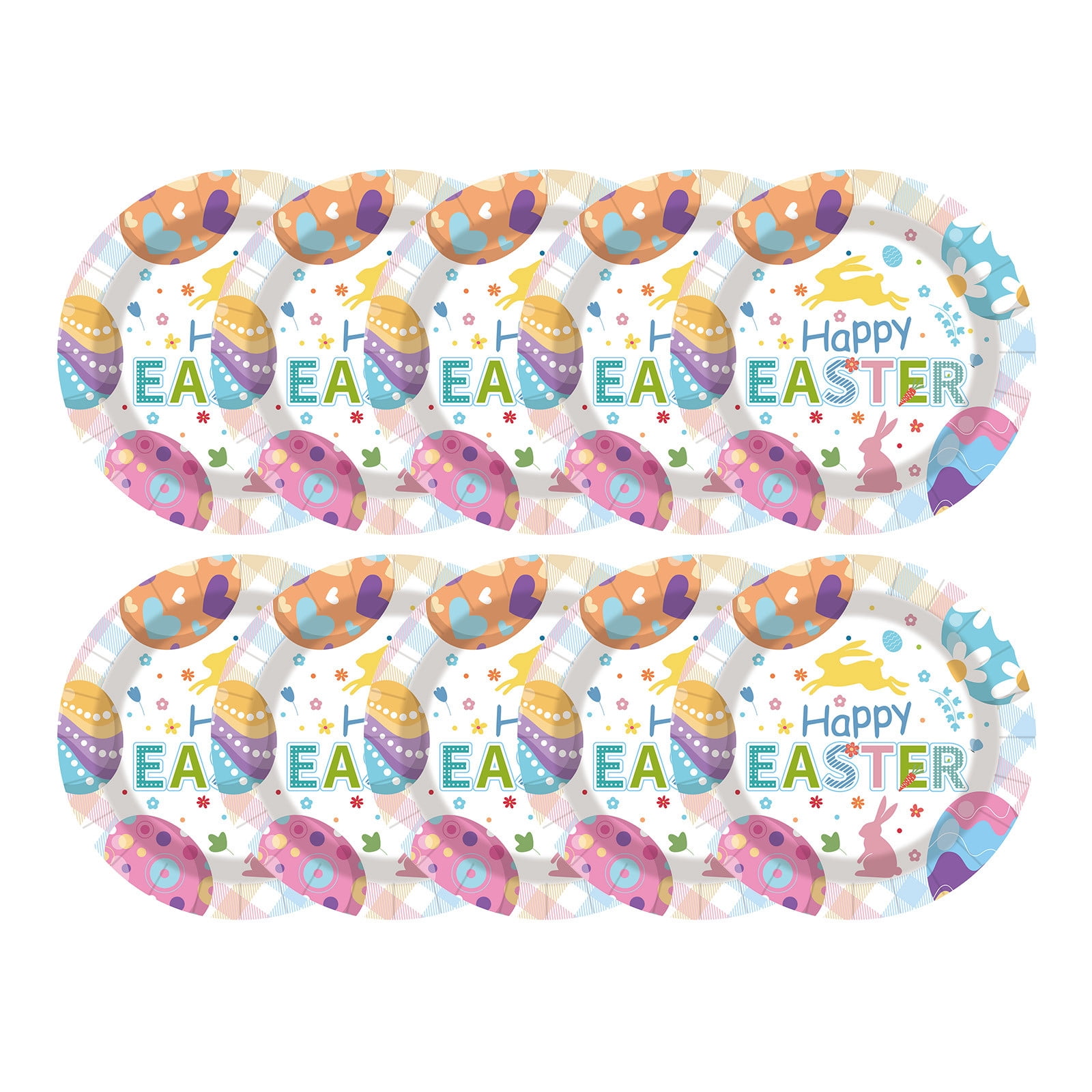 Deeceymbur Heavy Duty Easter Paper Plates Set with Bunny Eggs Design ...