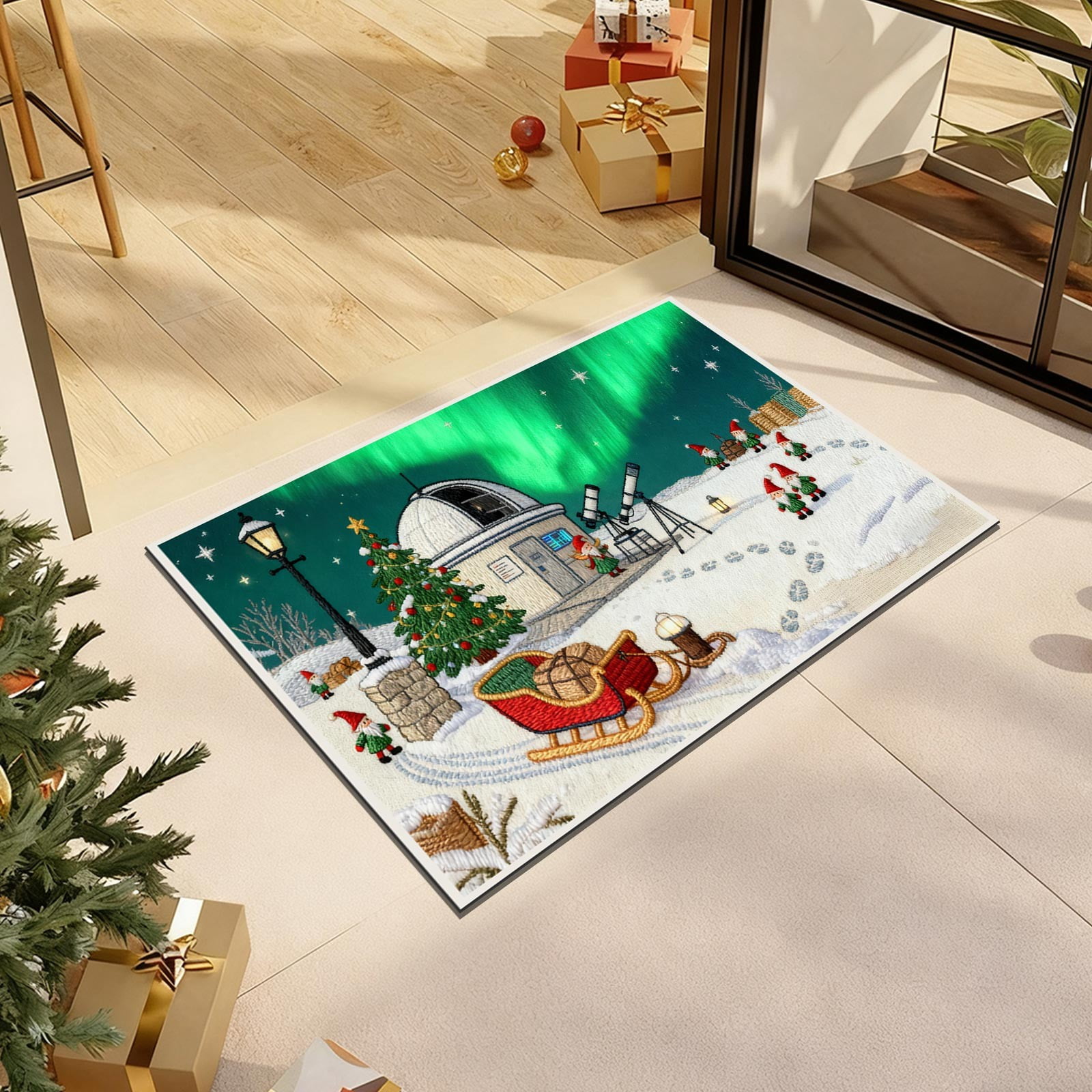 Deeceymbur Holiday Stereoscopic Embroidery Entrance Mat Absorbent Non ...