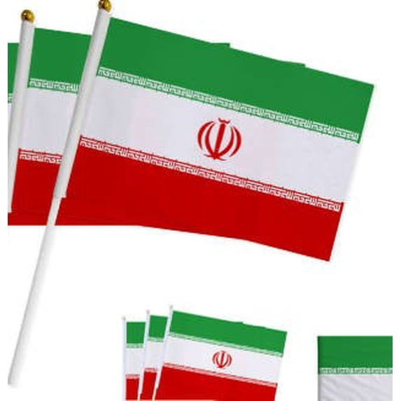 Deeceymbur Iranian Flag Handheld Waving Set of 5 Polyester Flags for ...