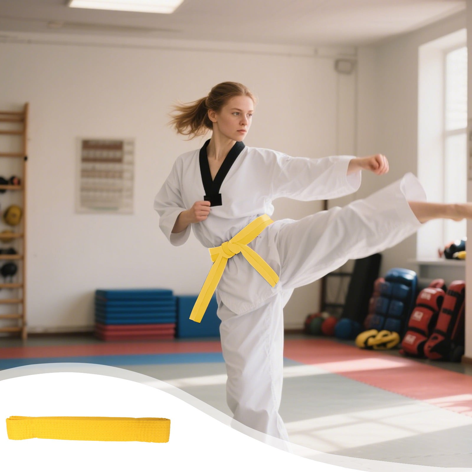 Deeceymbur Karate Taekwondo Dojo Judo Belt Double Needle Eight Thread Handmade Baotou Double ...