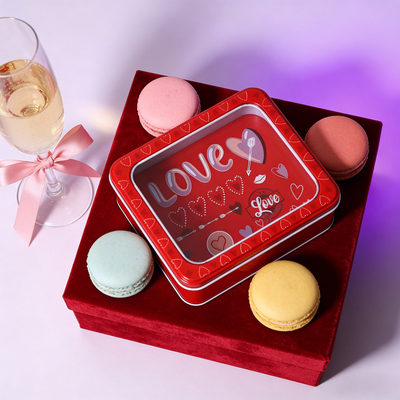 Deeceymbur Metal Airtight Candy Tin Box for Biscuits Cookies Storage ...