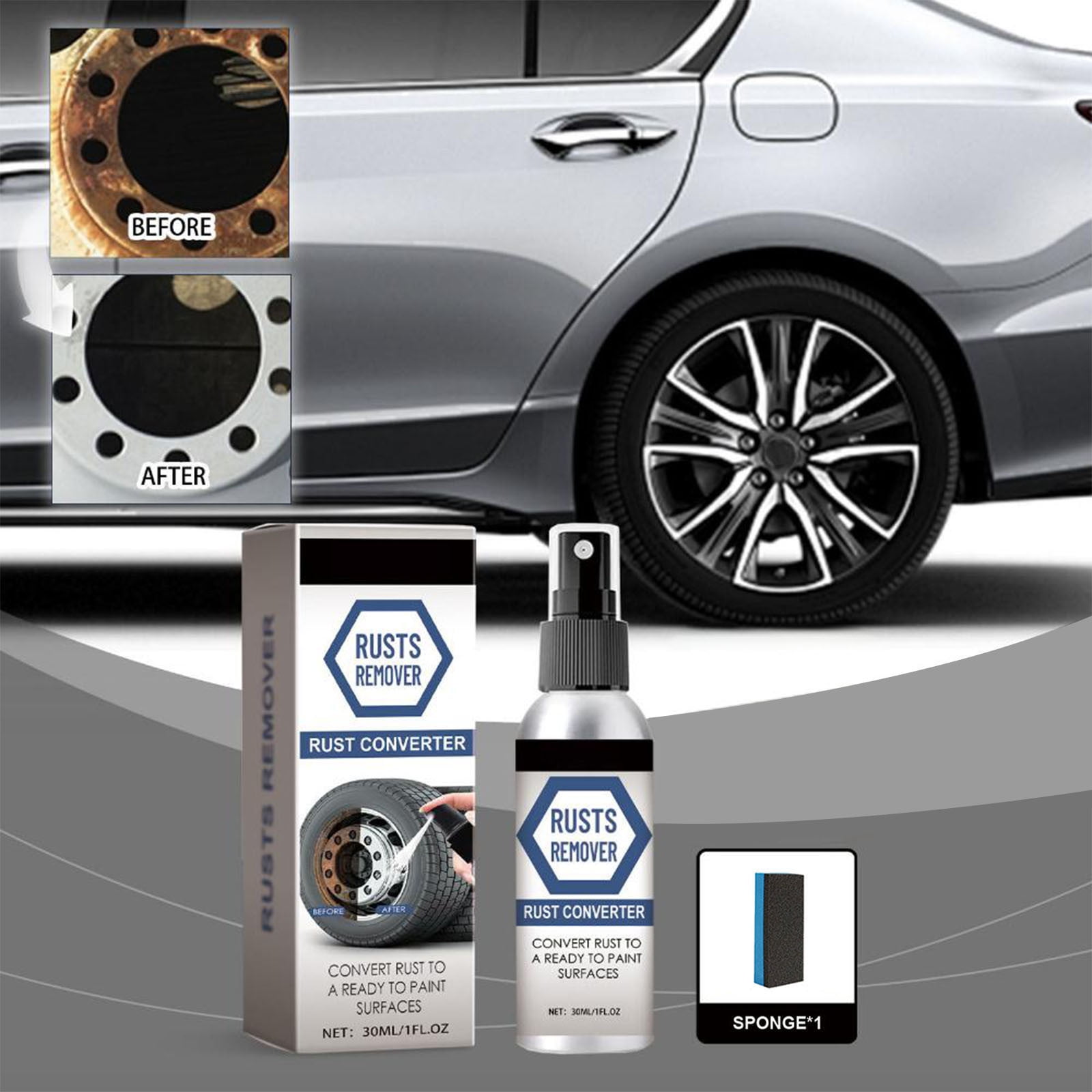 Deeceymbur Metal Rust Remover Automobile Wheel Rust Spray Kitchen ...