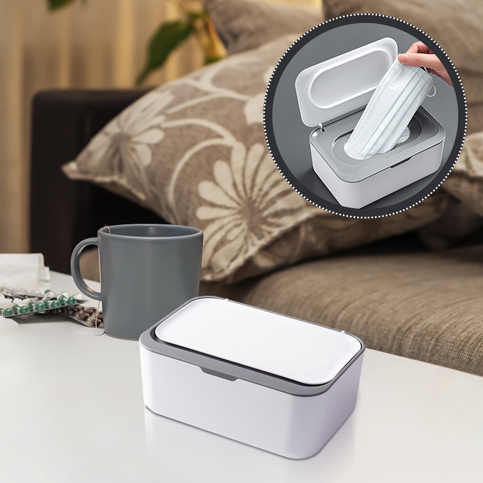 Deeceymbur Multi-functional Dust-proof Wet Tissue Box With Cover ...