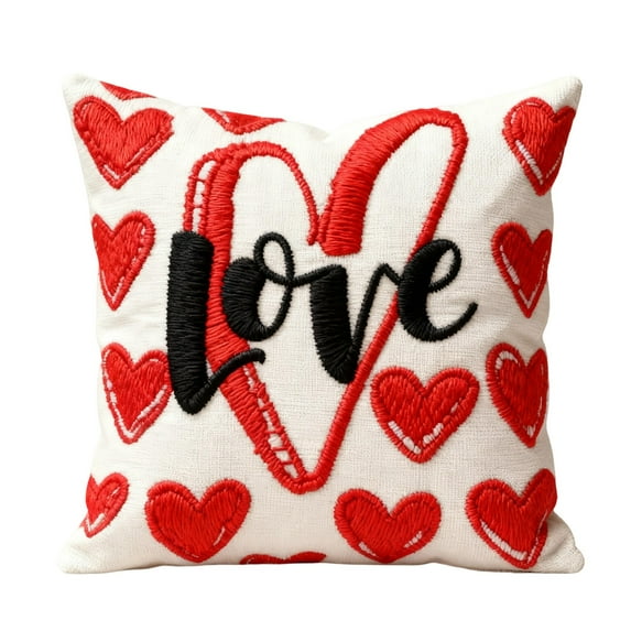 Deeceymbur Red Heart Decorative Throw Pillow Cover Valentines Day Gift ...