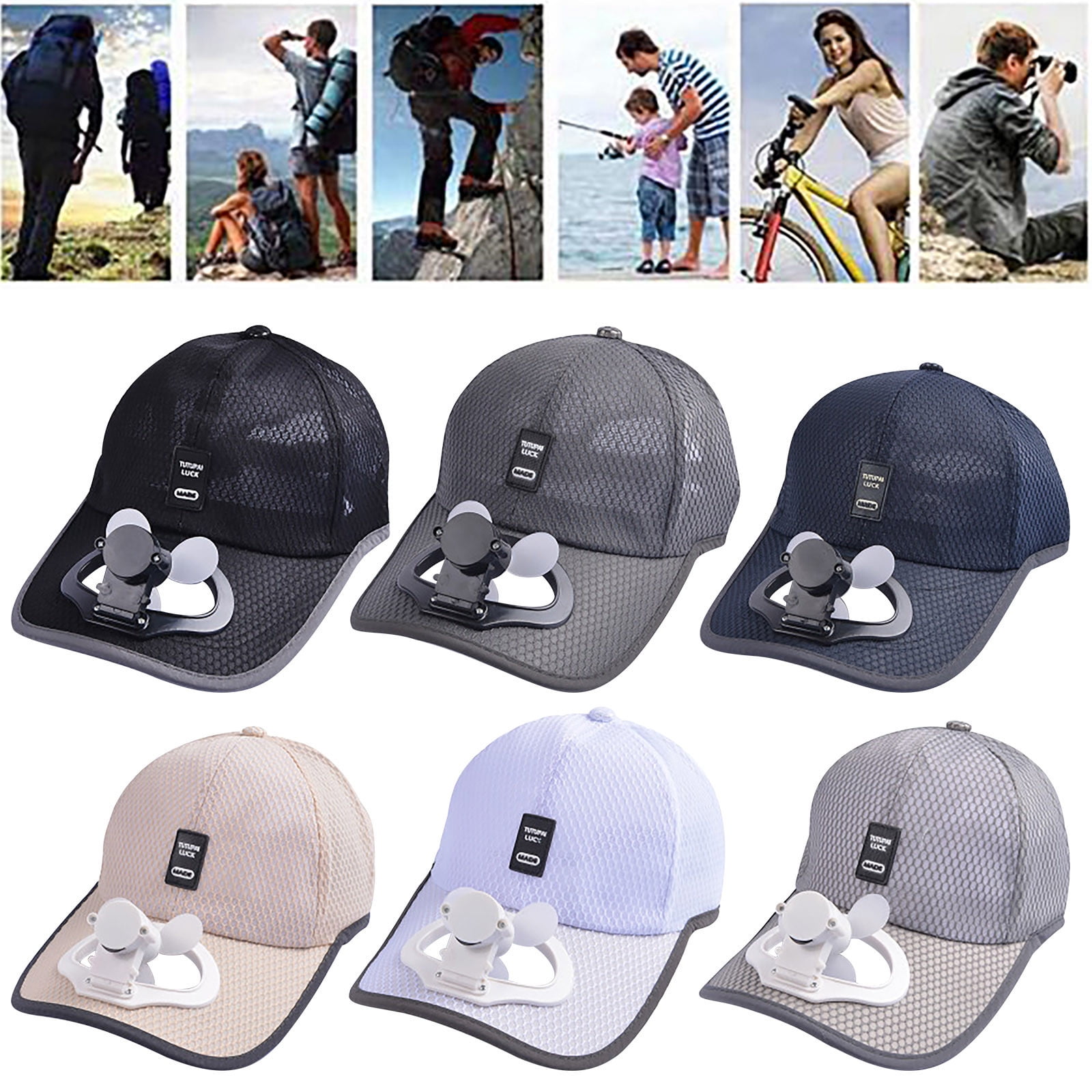 Deeceymbur Refreshing Summer Hat for Ladies: 360° Fan, USB Rechargeable, UV Protection, Wide ...