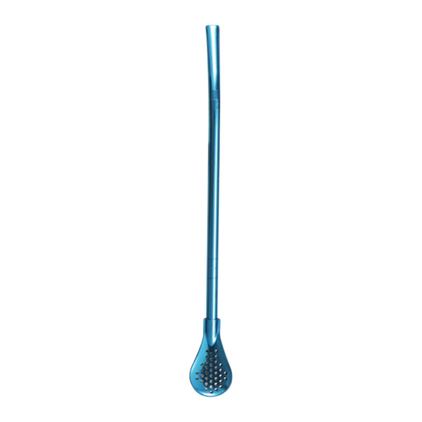 Deeceymbur Reusable Metal Straws Spoon Bent Drinking Stir Spoon Straws ...