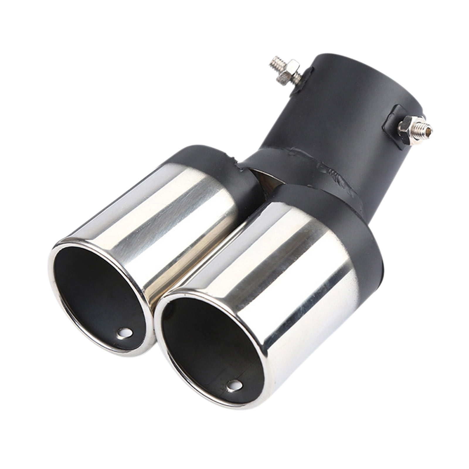 Deeceymbur Stainless Steel Car Dual Exhaust Tip Curved Muffler Tailpipe ...