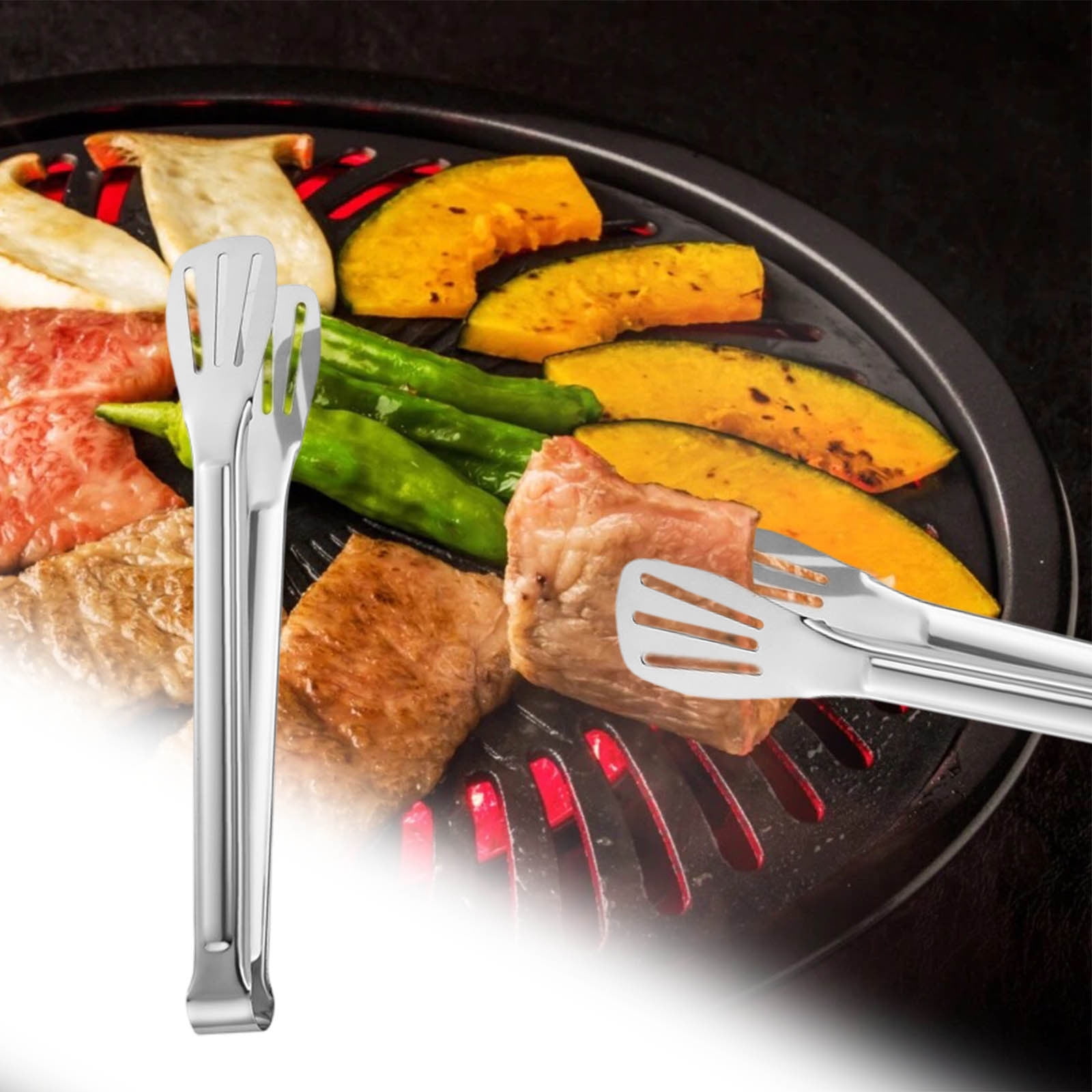 Deeceymbur Stainless Steel Food Tongs Outdoor Barbecue Tongs Baking ...